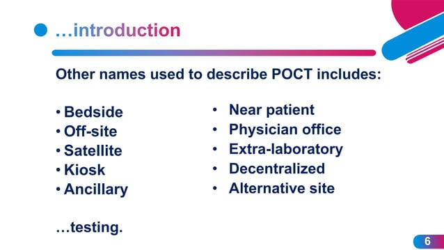 Point of care testing (POCT) | PPTX