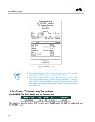 Point of sale (po s) in tally erp 9 | PDF