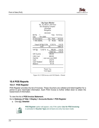 Point of sale (po s) in tally erp 9 | PDF