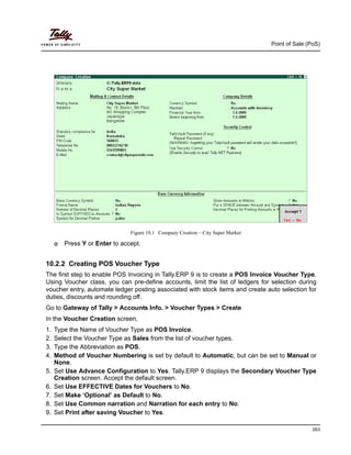 Point of sale (po s) in tally erp 9 | PDF
