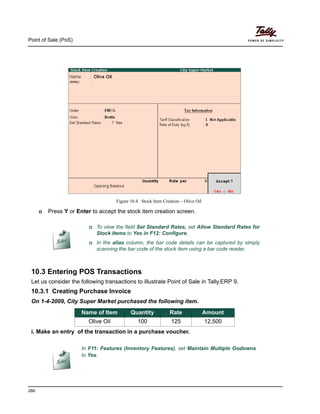 Point of sale (po s) in tally erp 9 | PDF