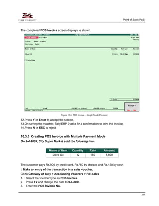 Point of sale (po s) in tally erp 9 | PDF