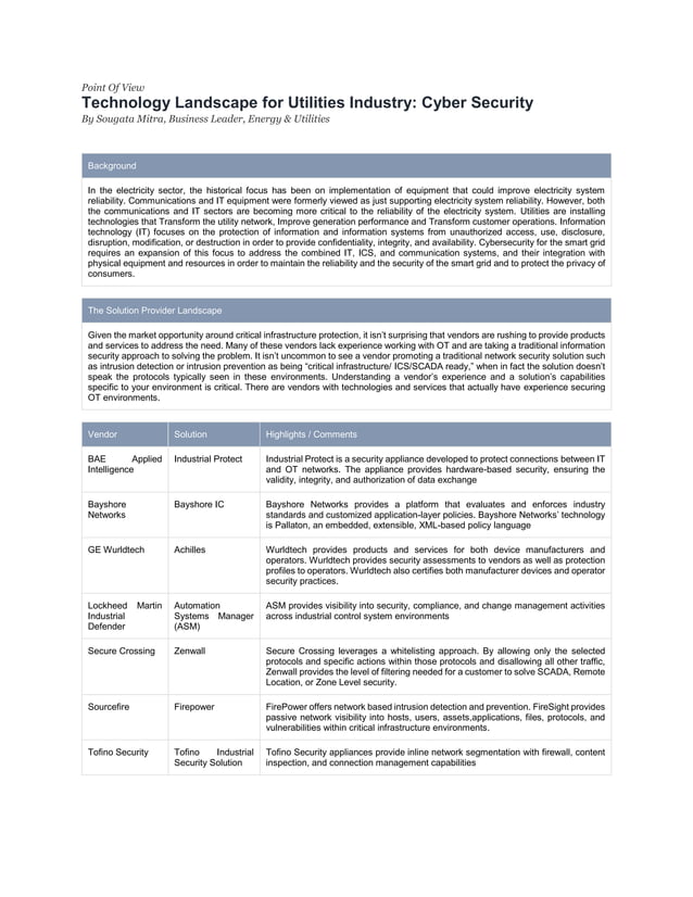 Cybersecurity in Utilities | PDF