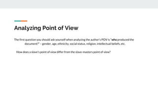 Point of view (pov) and historical context | PPTX