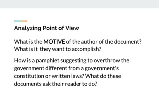Point of view (pov) and historical context | PPTX