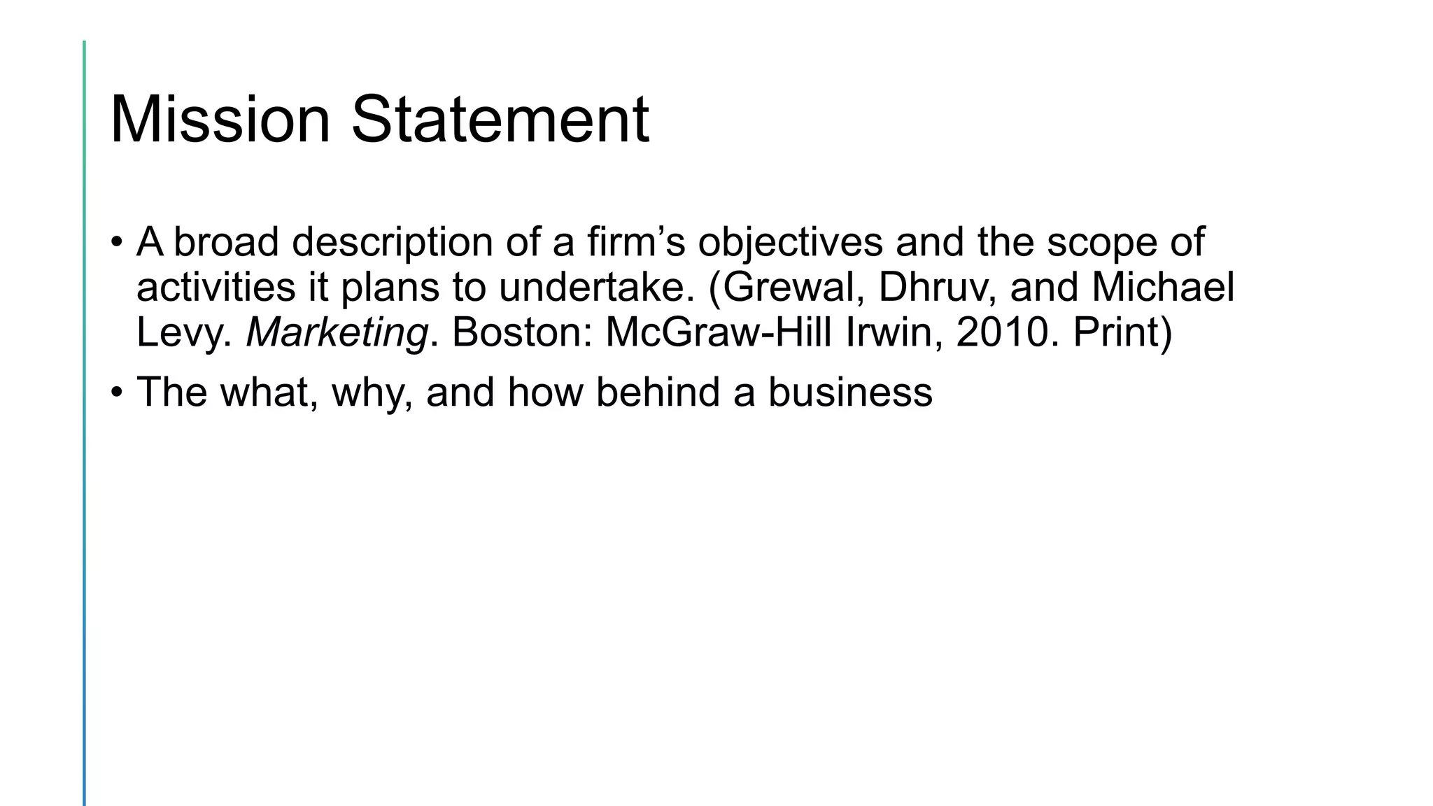 Point of View: The Importance Of A Mission Statement | PPT