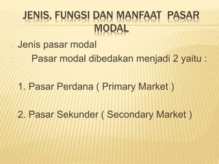 Point pasar modal | PPTX