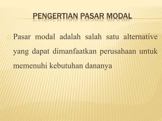 Point pasar modal | PPTX