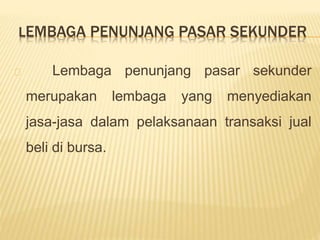 Point pasar modal | PPTX