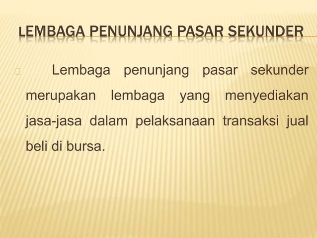 Point pasar modal | PPTX