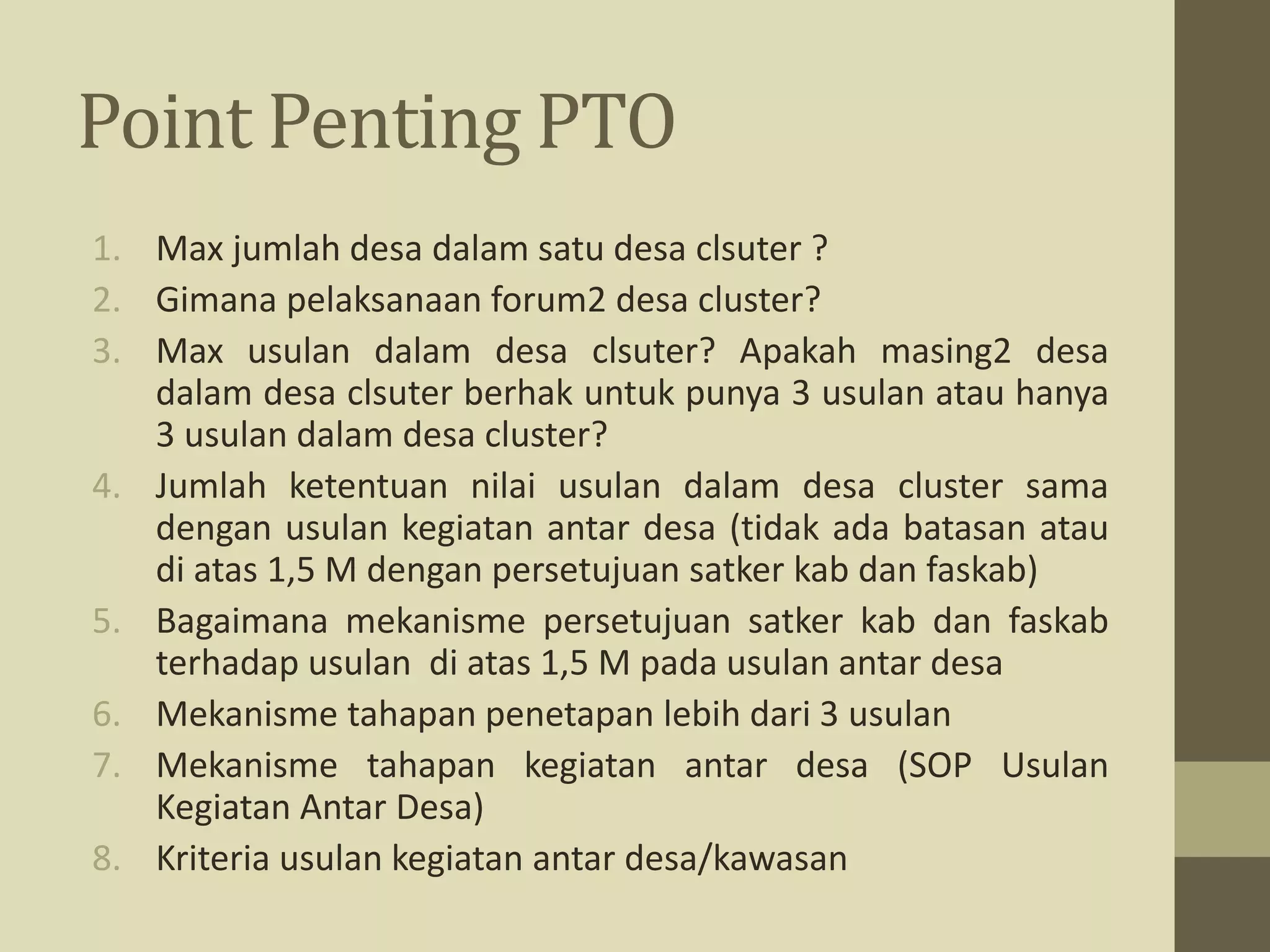 Point penting titik kritis pto baru | PPTX