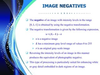 Image Enhancement - Point Processing | PPTX