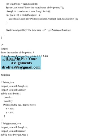 Points.java import java.util.ArrayList; import java.util.Scan.pdf