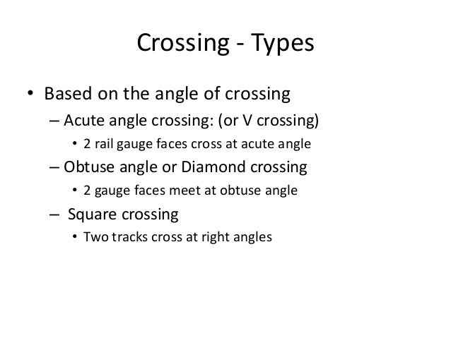 Points and crossings