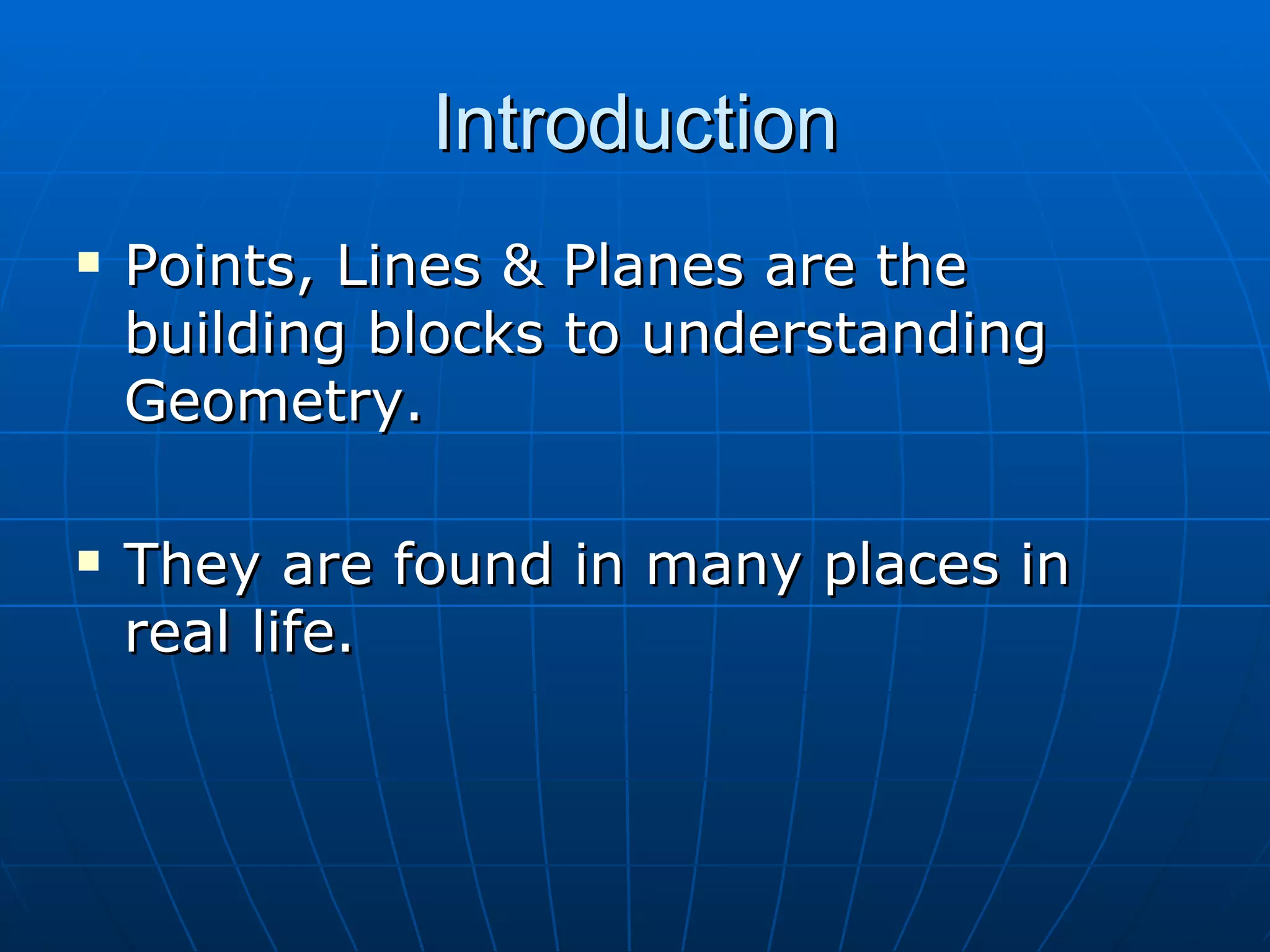 Points, Lines & Planes Powerpoint | PPT