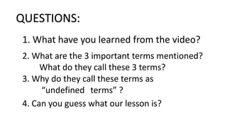 Points, Lines, and Planes (Undefined terms in Geometry) PPT | PPTX