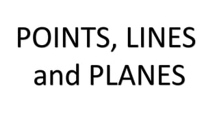 Points, Lines, and Planes (Undefined terms in Geometry) PPT | PPTX