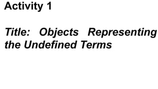 Points, Lines, and Planes (Undefined terms in Geometry) PPT | PPTX