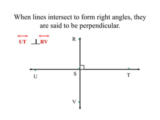 Pointslinesplanesrays, segments and parallel, perpendicular and skew | PPT