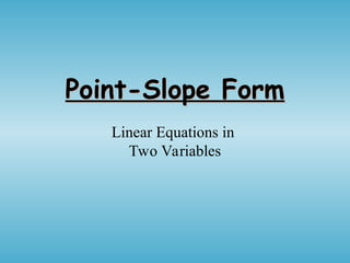 Point slope form (2).ppt..... Algebra 1 for tutoring | PPT
