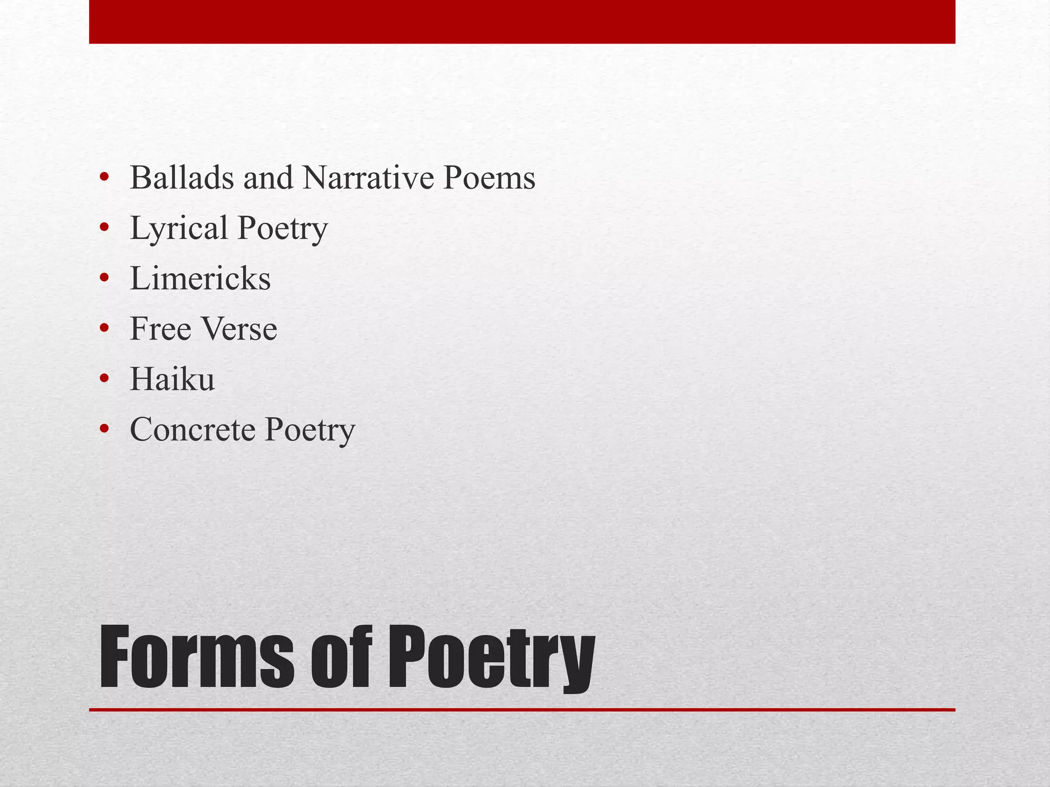 Points to ponder Poetry | PPTX