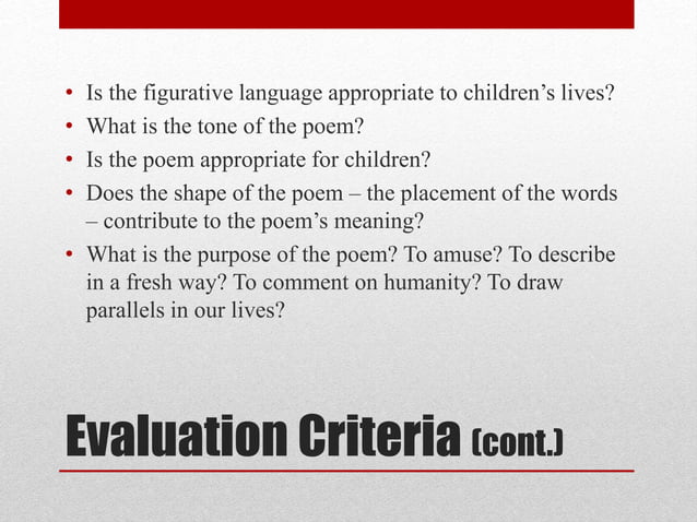 Points to ponder Poetry | PPT