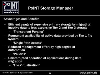 Tiered Storage and Archiving by PoINT Storage Manager | PPT