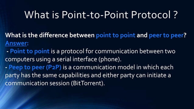 Point To Point Protocol | PPTX | Computer Networking | Computing
