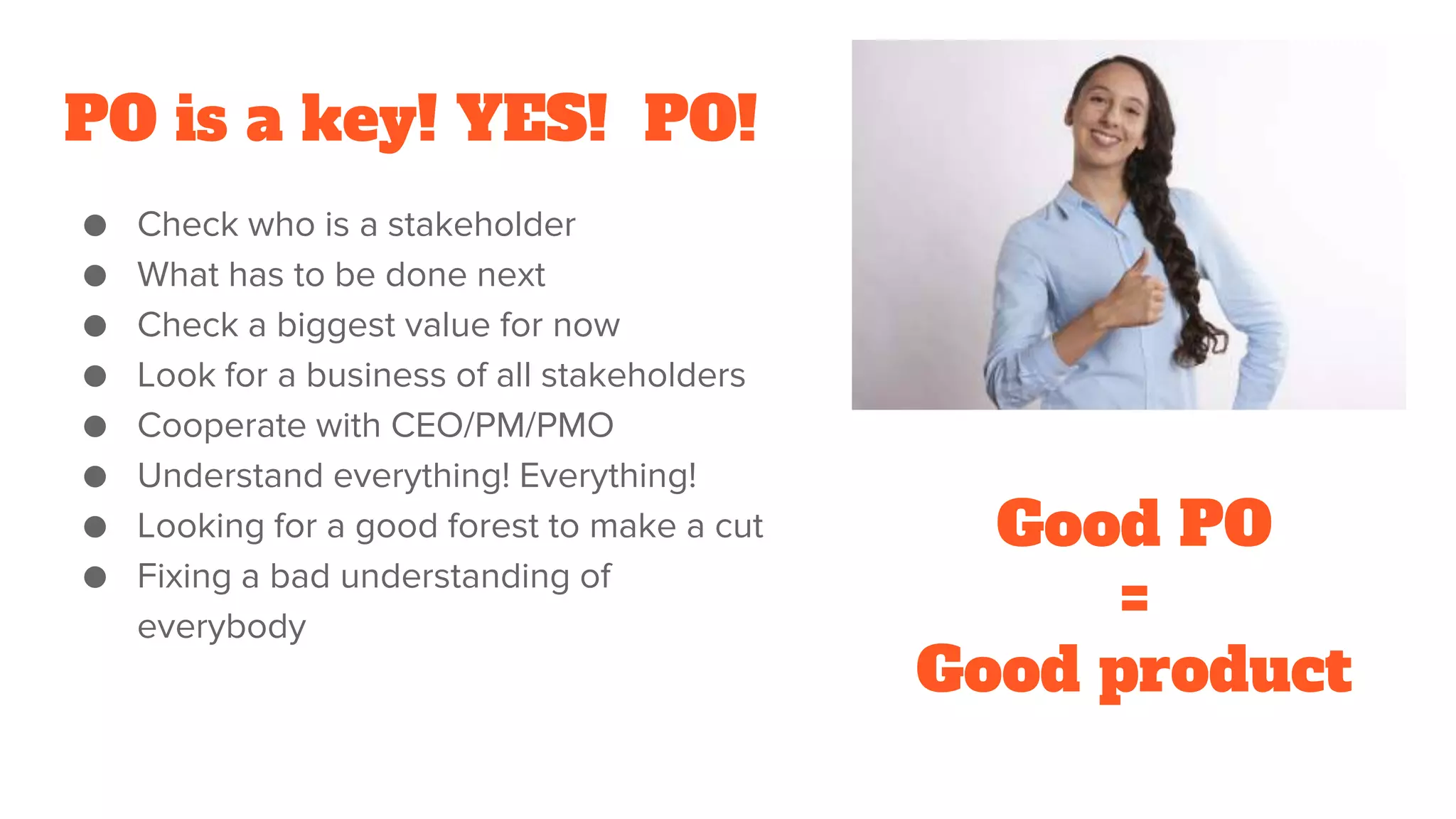 In the Scrum the PO role is a key | PPT