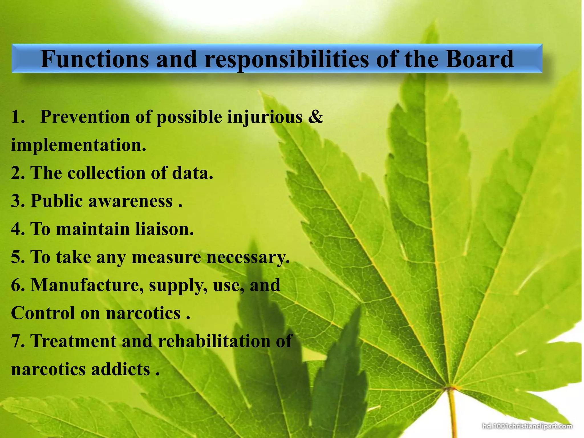 THE NARCOTICS CONTROL ACT,1990 | PPTX