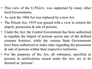 Poison act - Pharma Jury | PPT