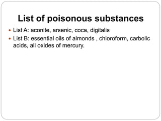 Poison act,1919 | PPTX