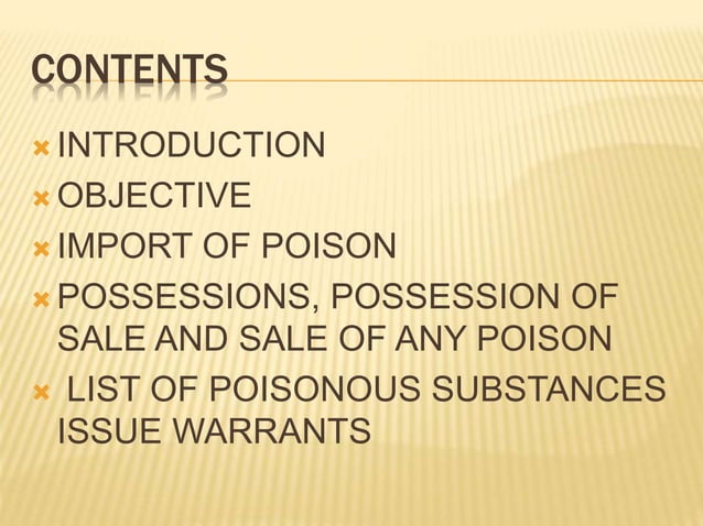 Poison act, 1919 | PPT