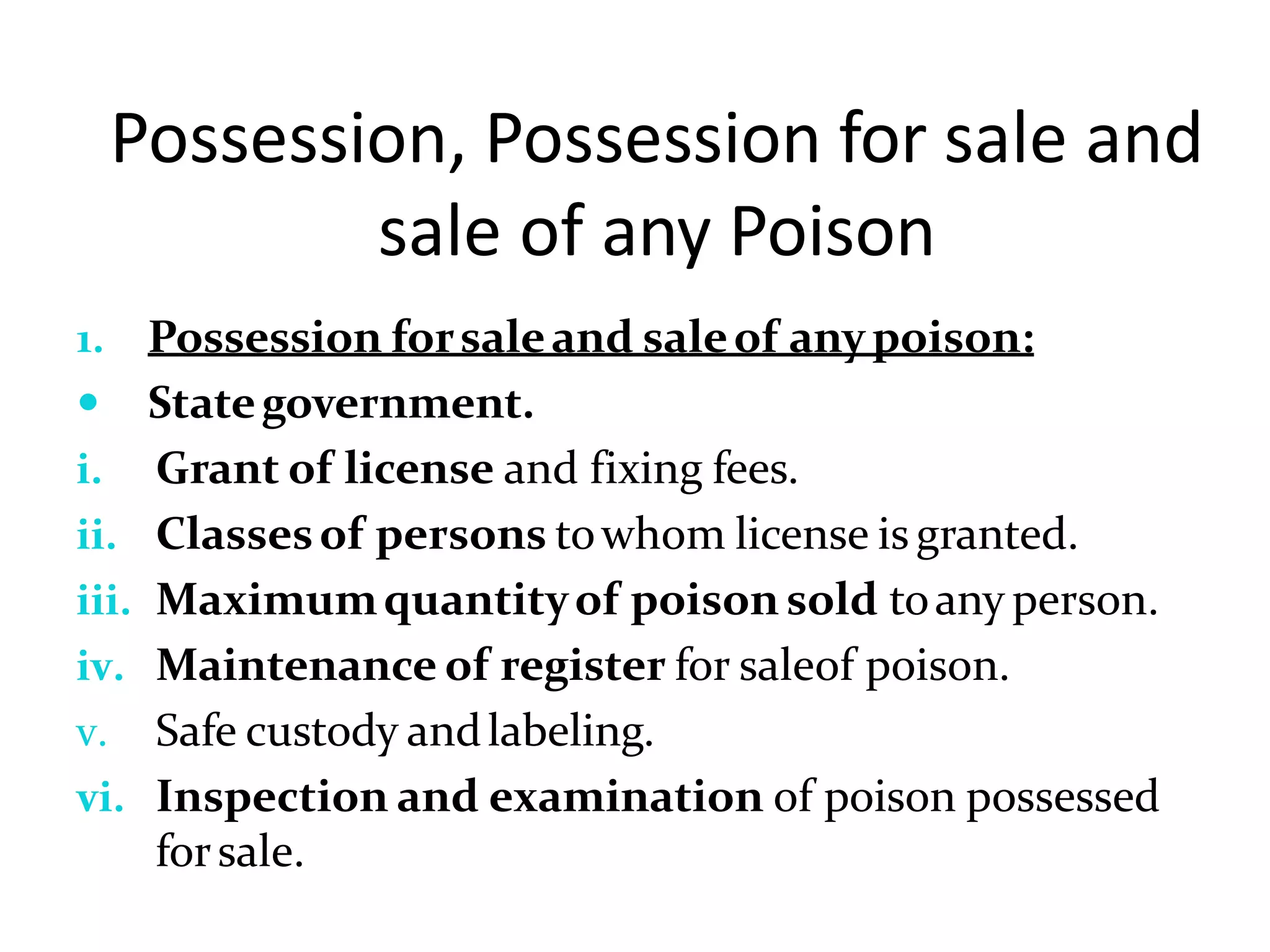 Poison act 1919 | PPTX