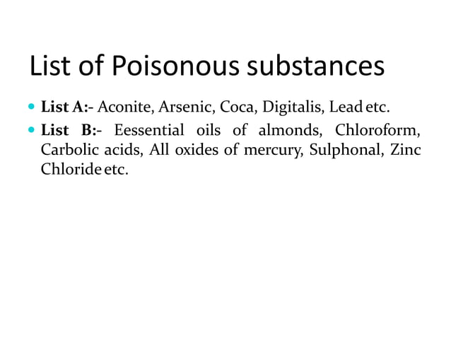 Poison act 1919 | PPTX