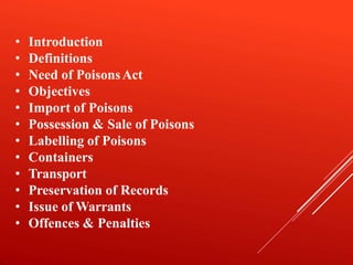 Poison act 1919 | PPTX