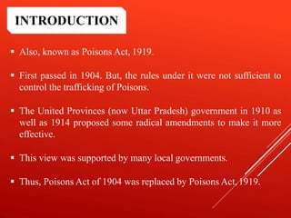 Poison act 1919 | PPTX