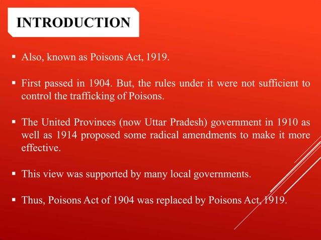 Poison act 1919 | PPTX