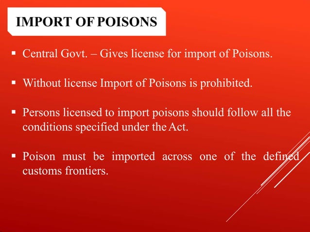 Poison act 1919 | PPTX