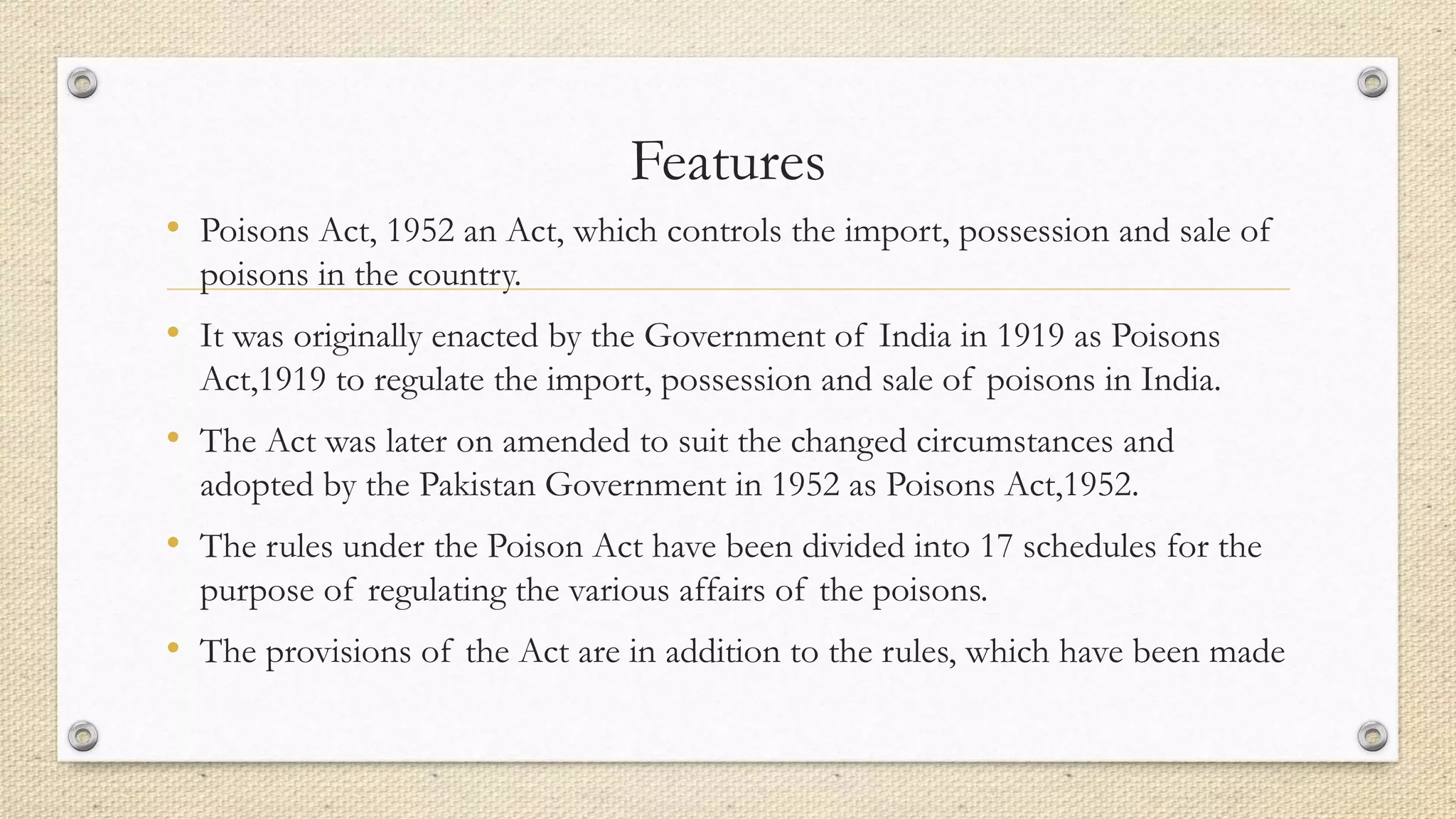 Poison act and rules | PPTX