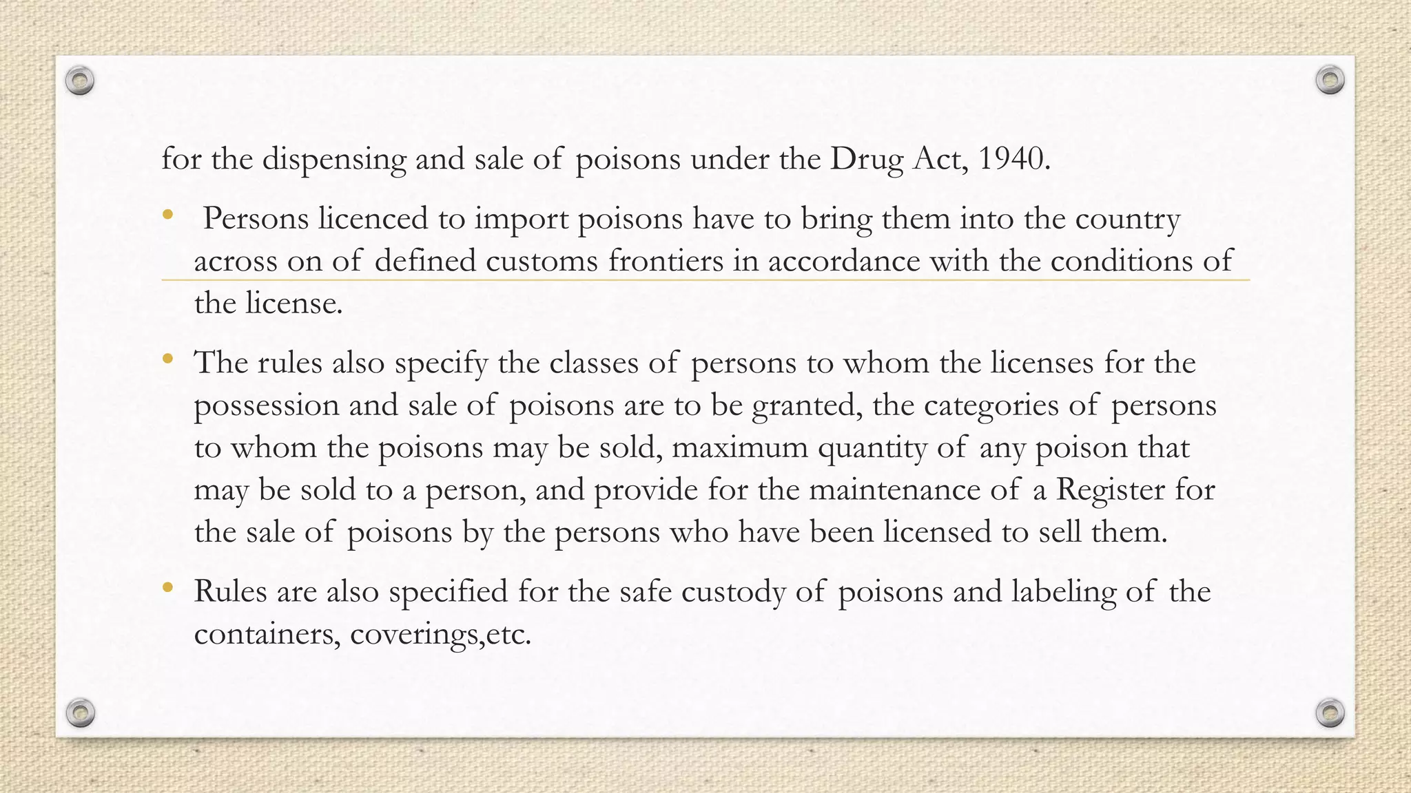 Poison act and rules | PPTX