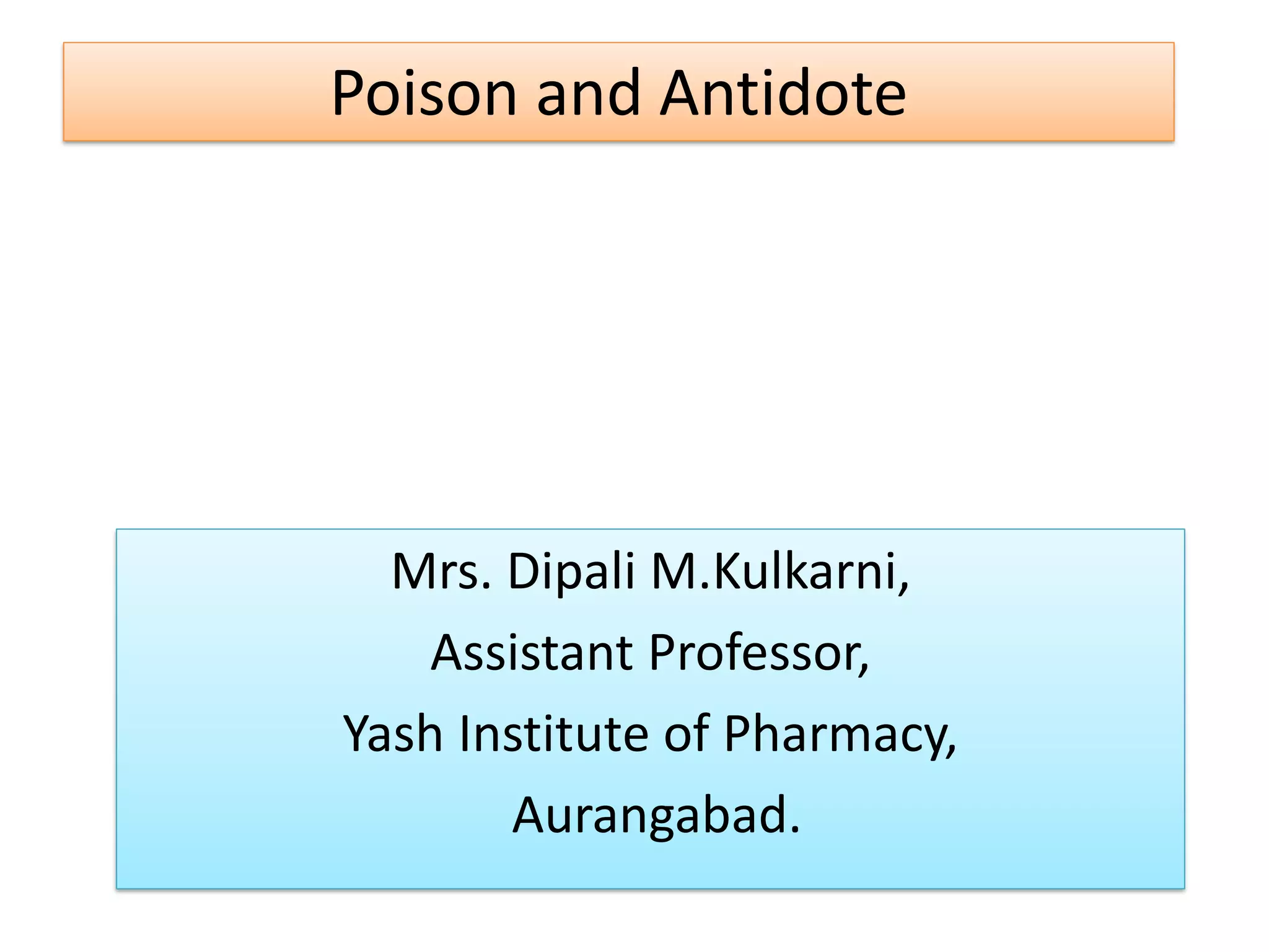Poison and antidote | PDF