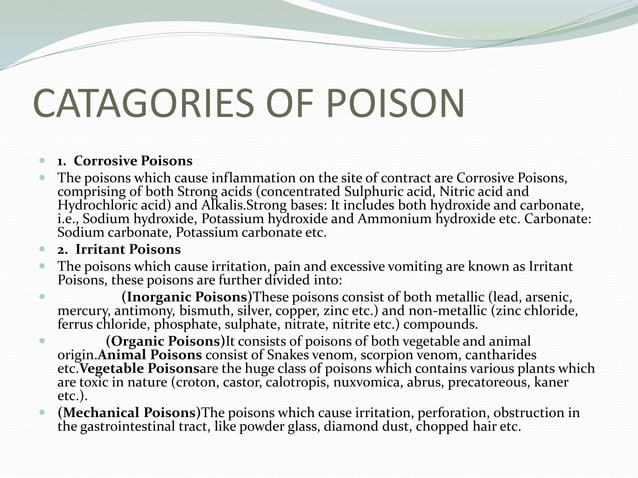 Poison and antidote ppt | PDF | Chemistry | Science