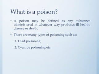 Poison and antidotes | PPTX