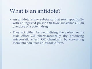 Poison and antidotes | PPTX