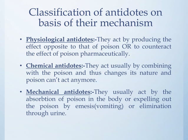 Poison and antidotes | PPTX | Chemistry | Science