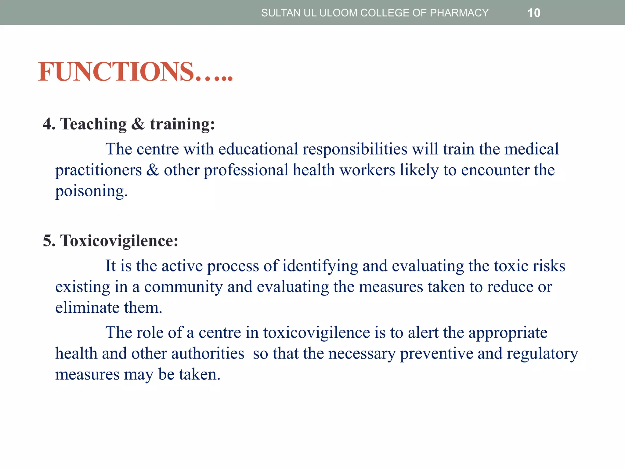 Poison information centre | PPTX