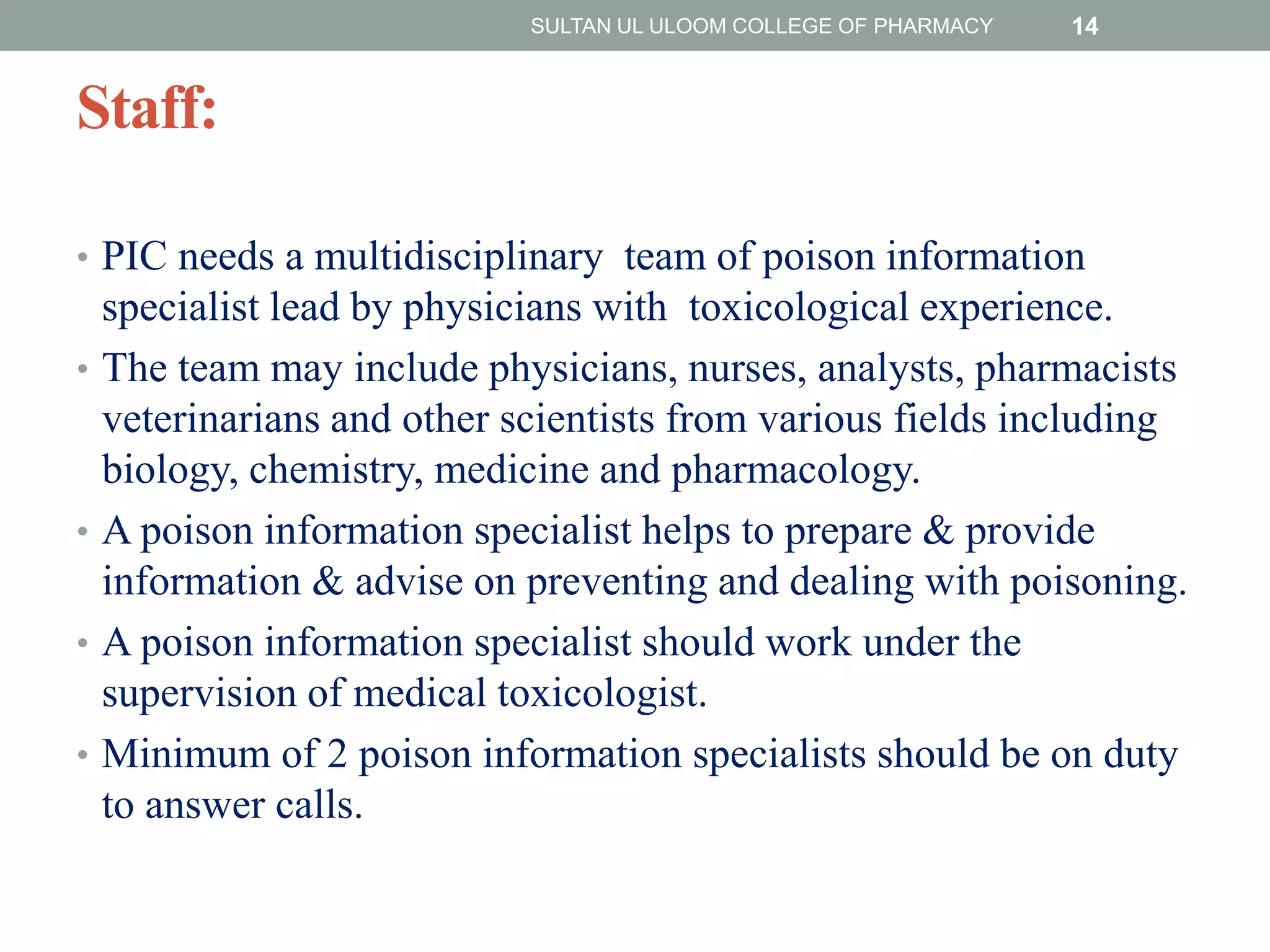 Poison information centre | PPTX