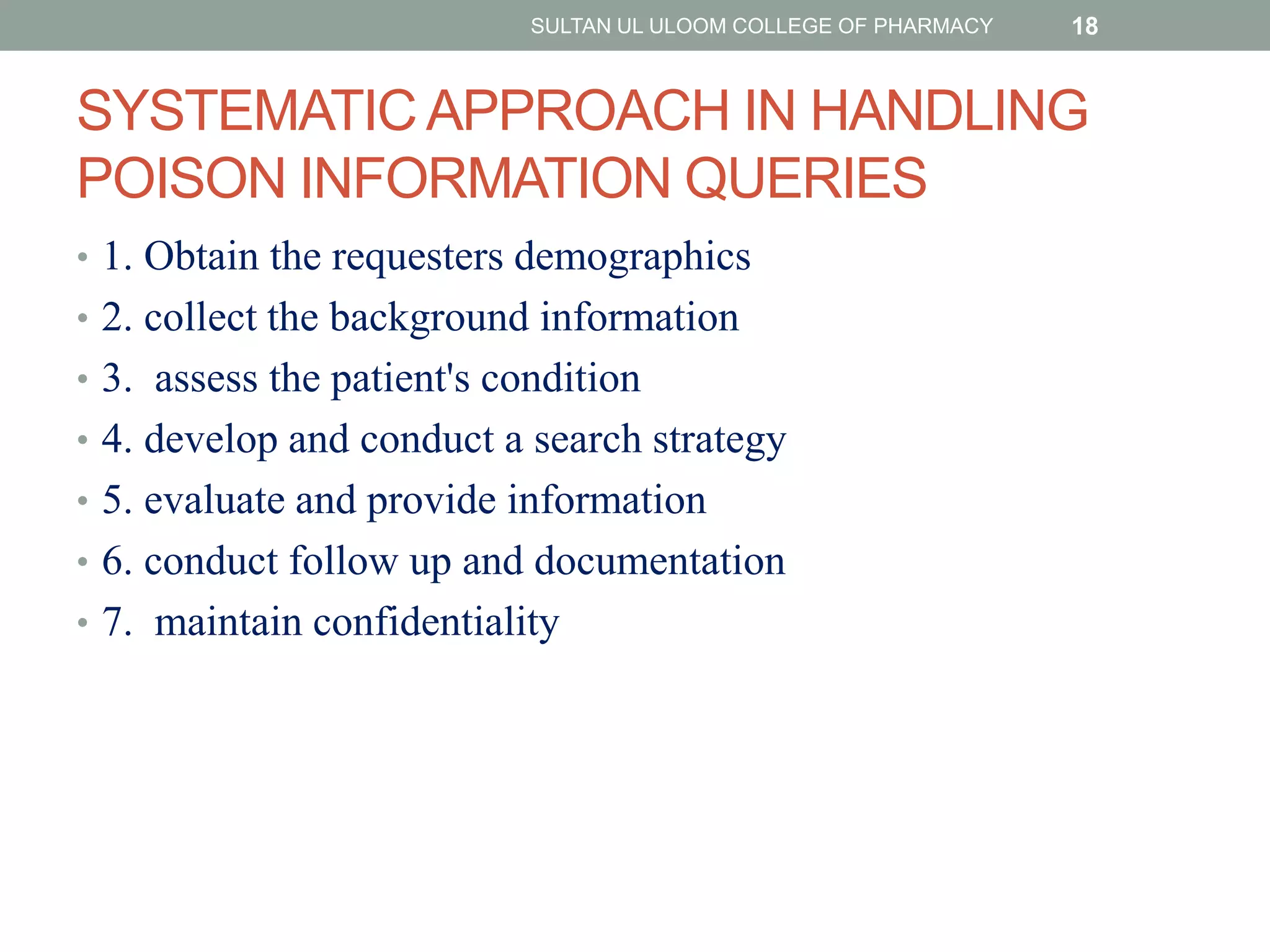 Poison information centre | PPTX