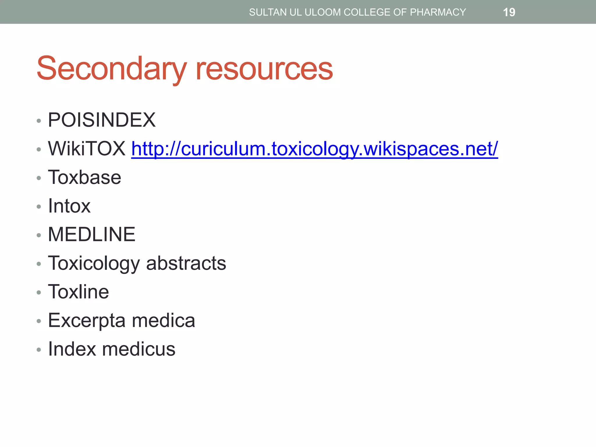 Poison information centre | PPTX